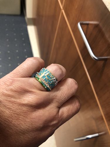 Handmade lucky tree opal ring store