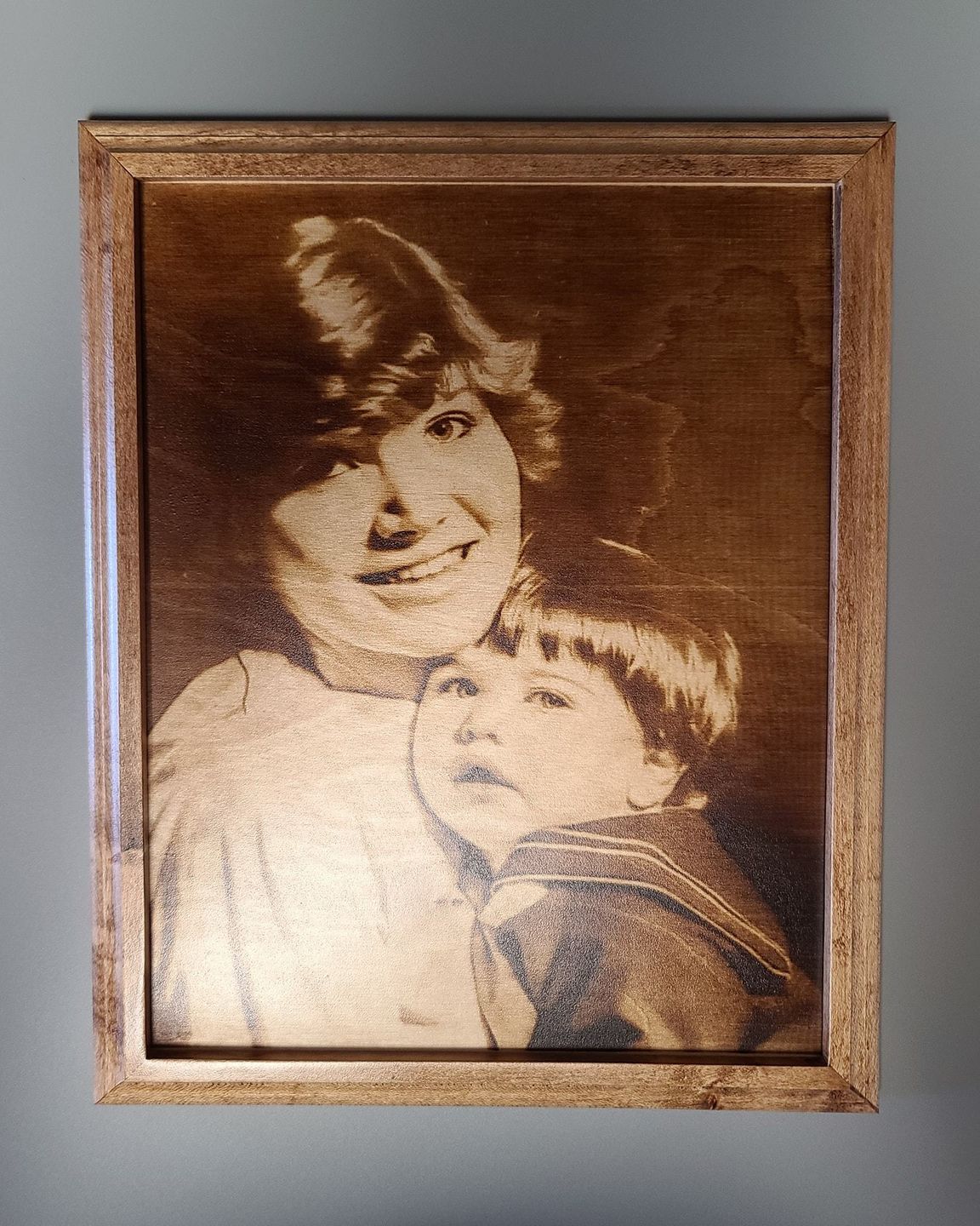 8x11 inch with maple frame