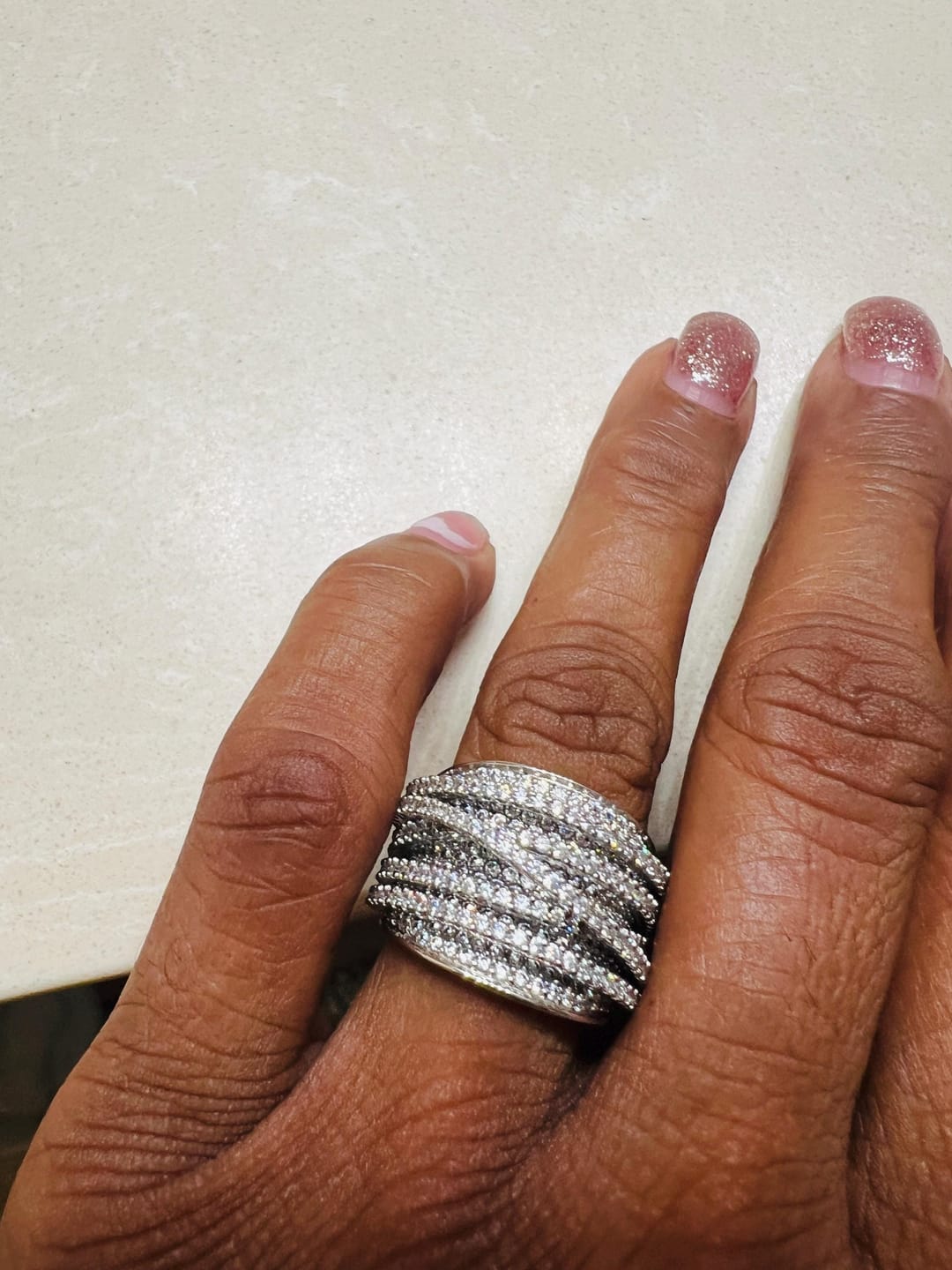 This ring is beautiful- well made- I'm so tempted to buy it in gold too!!