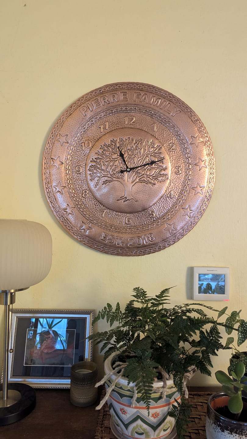 This copper clock is quite a work of art! I had purchased it for our ...
