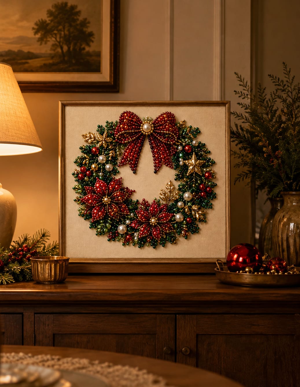 Relaxing & Beginner-Friendly - DIY Christmas Pearl Diamond Painting Art Kit