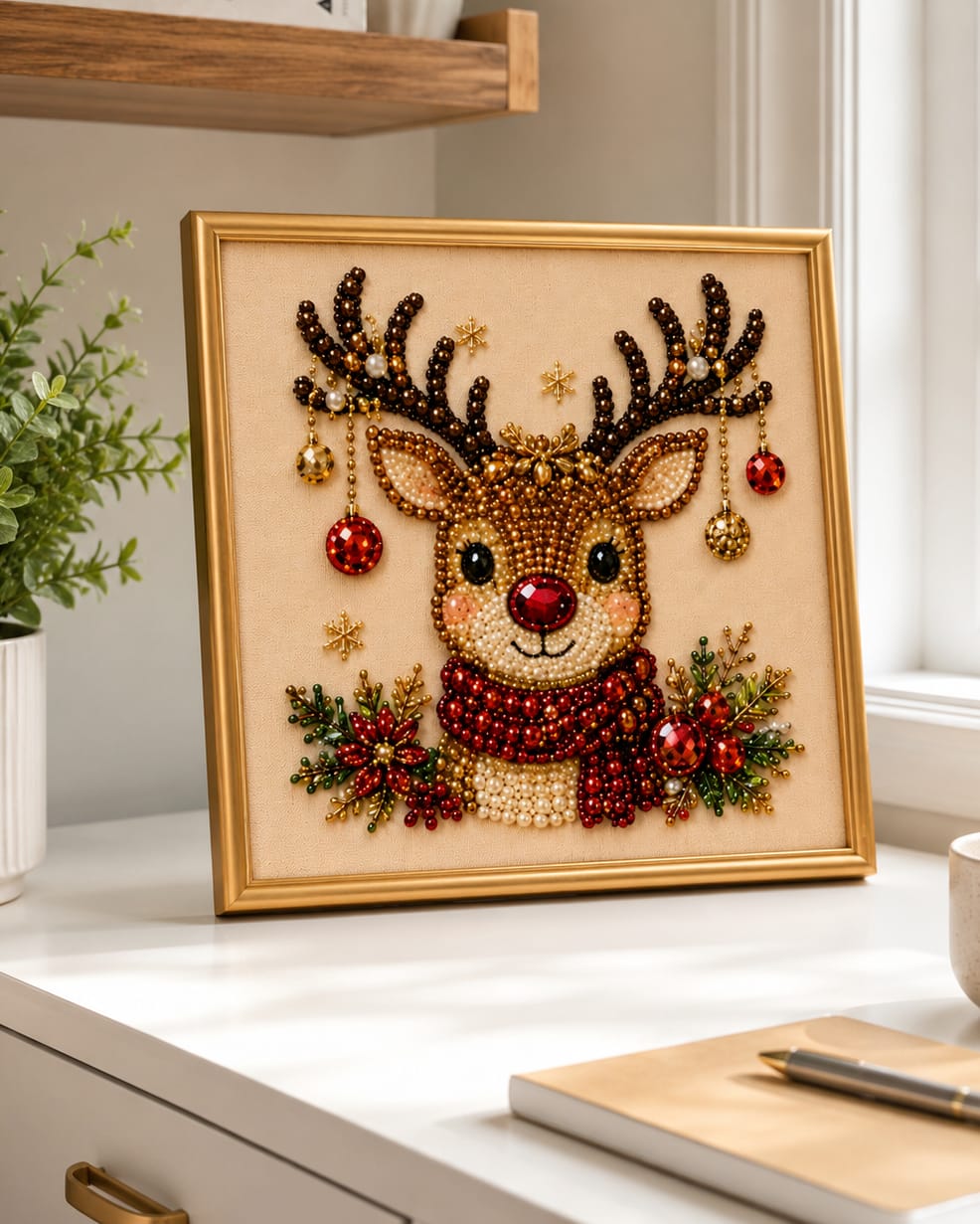 Relaxing & Beginner-Friendly - DIY Christmas Pearl Diamond Painting Art Kit